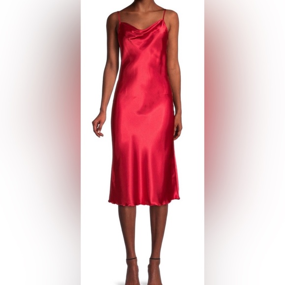 bebe | Dresses | Bebe Red Satin Slip Dress | Poshmark